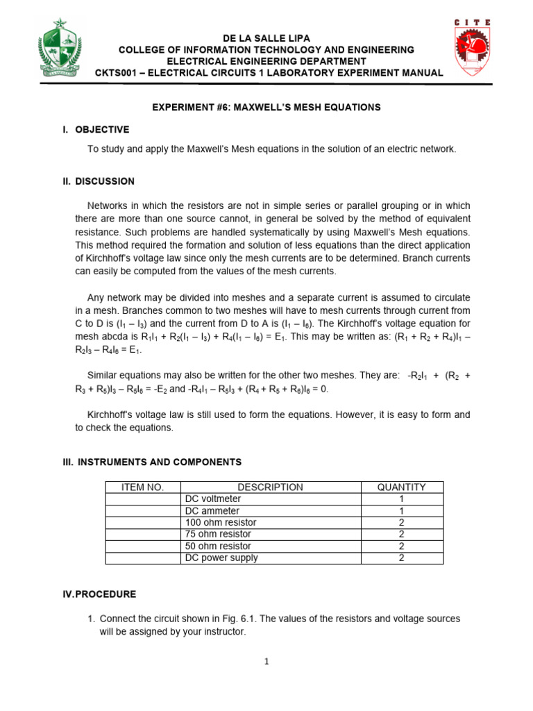 Laboratory Experiment 6 | PDF
