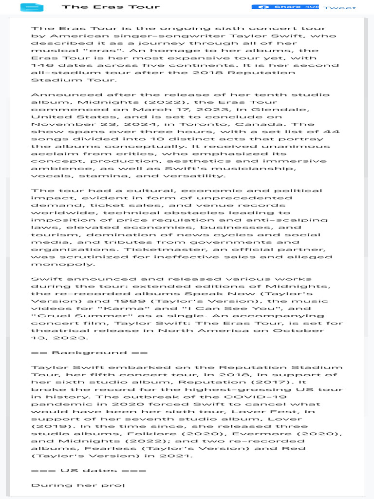 The Eras Tour 3 | PDF