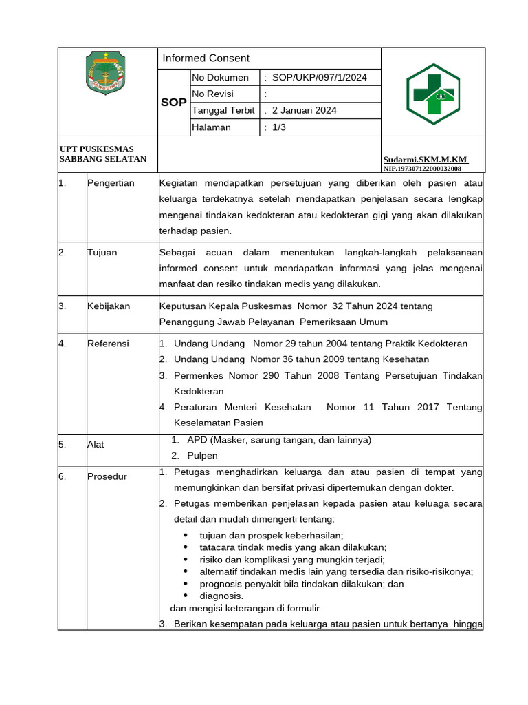 3.1.1.b Sop Informed Consent | PDF