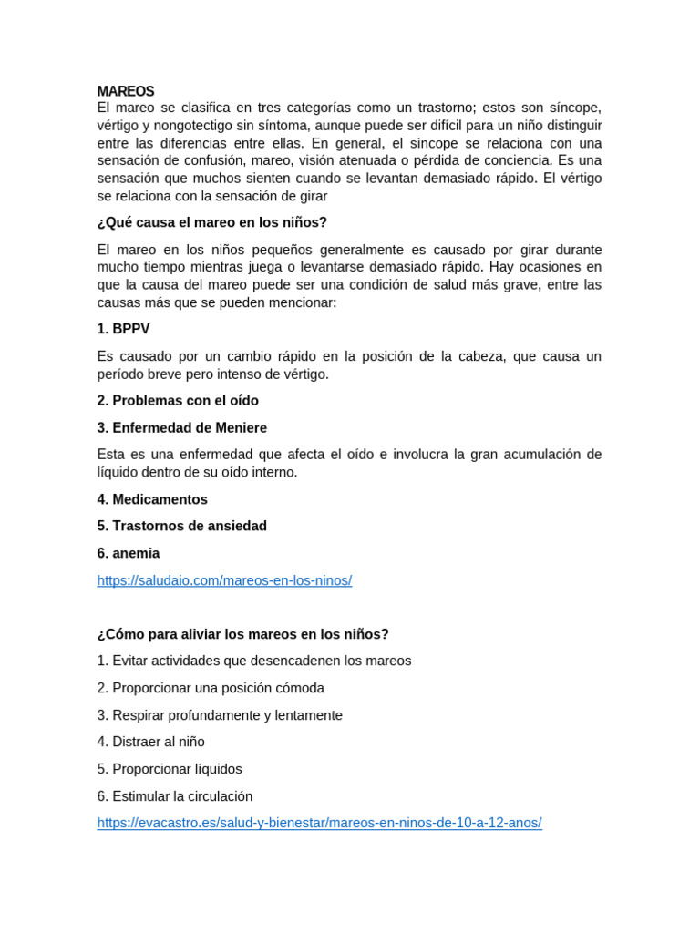 MAREOS Y DESMAYOS | PDF