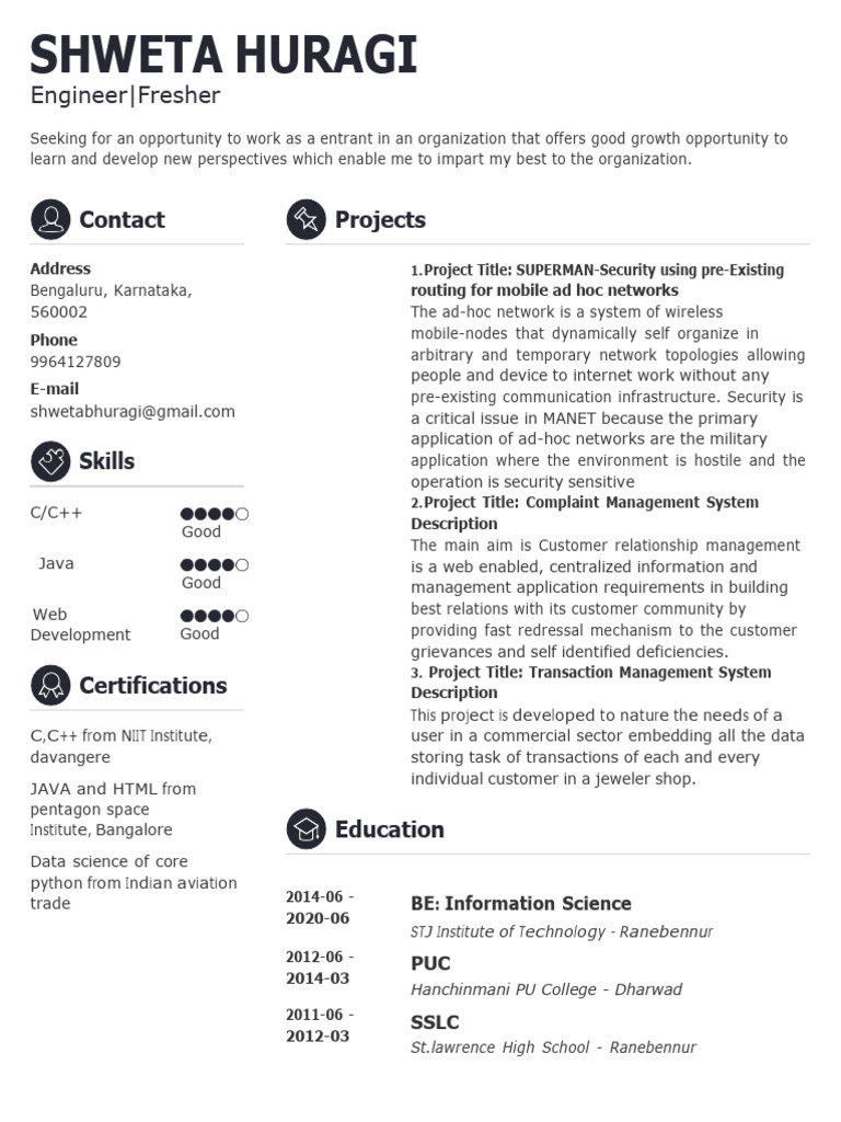Shweta B Huragi Resume | PDF
