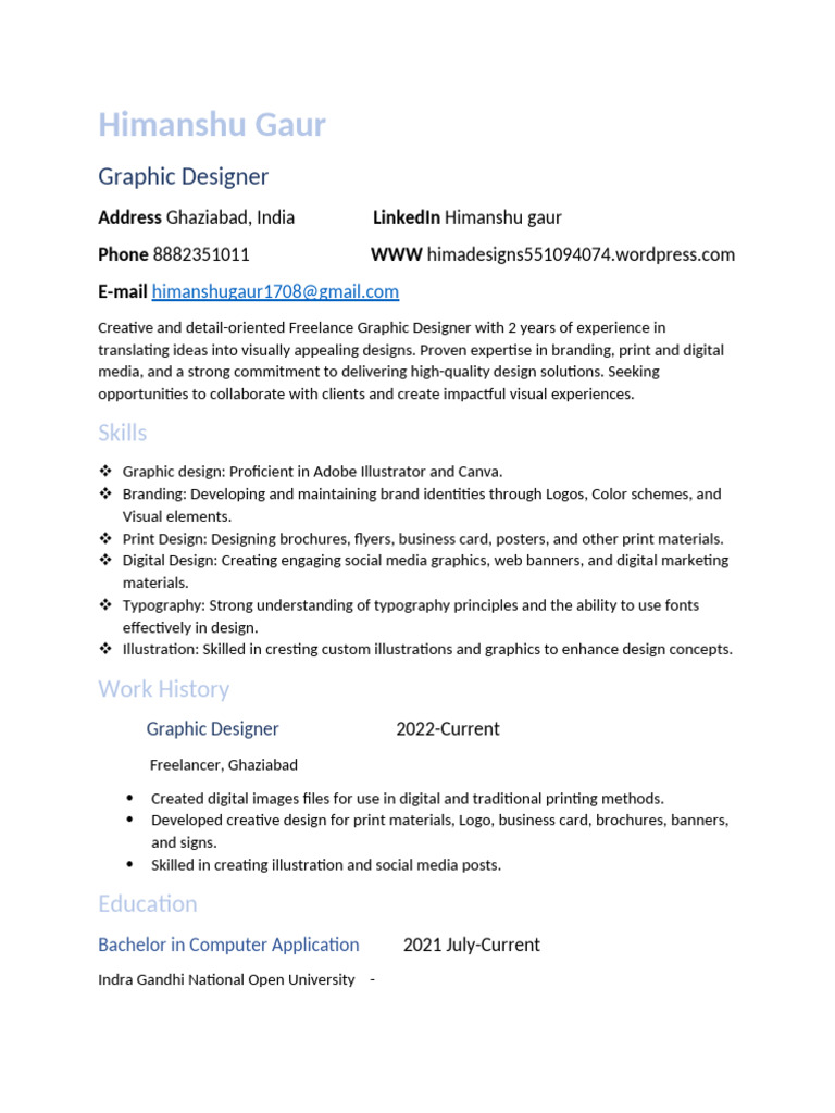 Himanshu Gaur Resume | PDF
