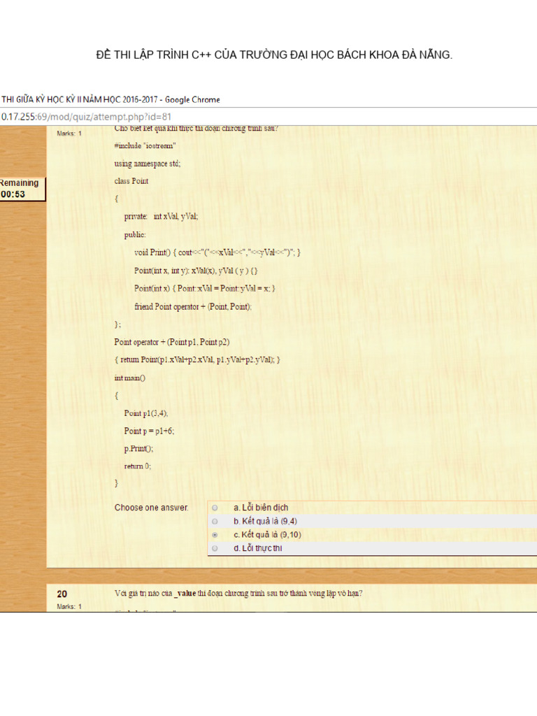 [123doc] de Thi Giua Ki Mon Lap Trinh c | PDF