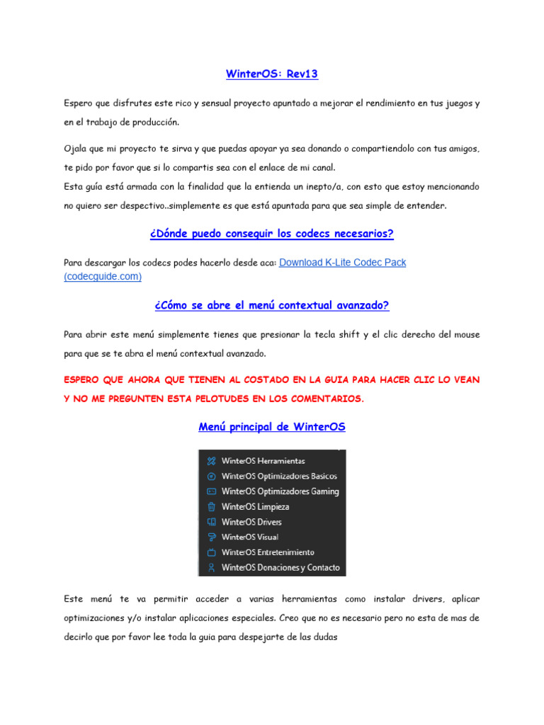 Guia WinterOS - Rev13 | PDF