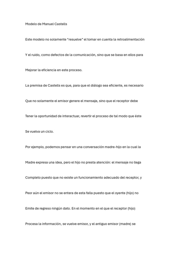 Modelo Manuel castells | PDF