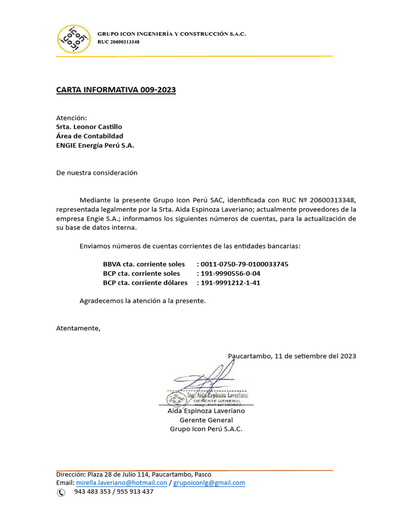 Carta Informativa 009 2023 | PDF