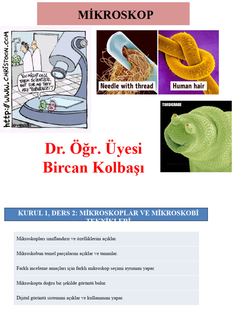 DHF - 1. Komite - 2. Ders - Mikroskop | PDF