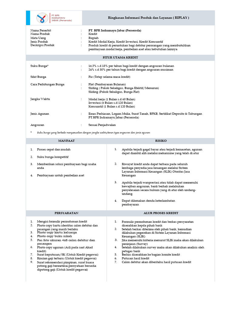 Riplay - Pinjaman BPR INDRAMAYU | PDF