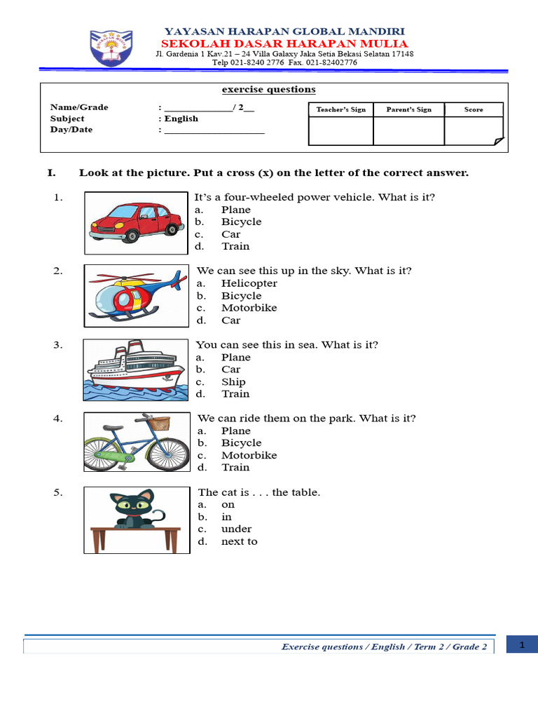 Grade 2 - practice questions | PDF