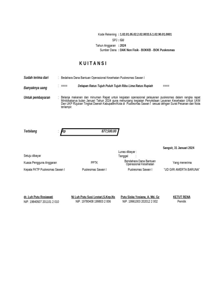 SPJ Rapat Minlok Januari 2024 | PDF