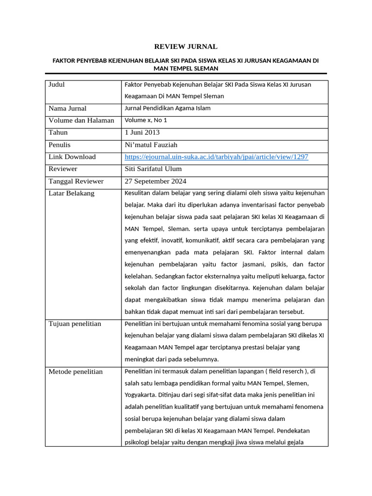 FORMAT REVIEW JURNAL | PDF