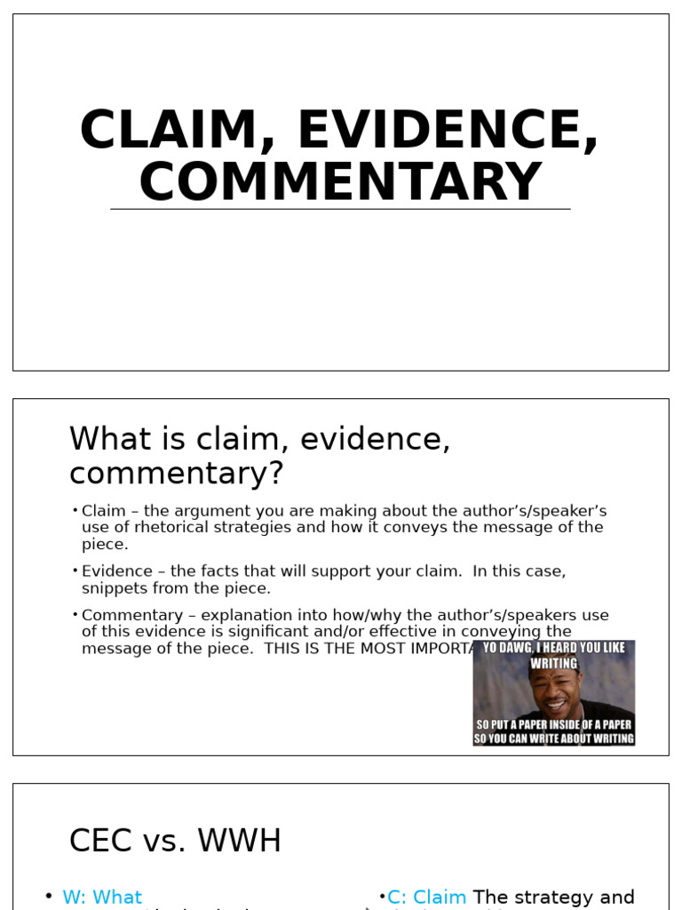 Claim, Evidence, Commentary | PDF