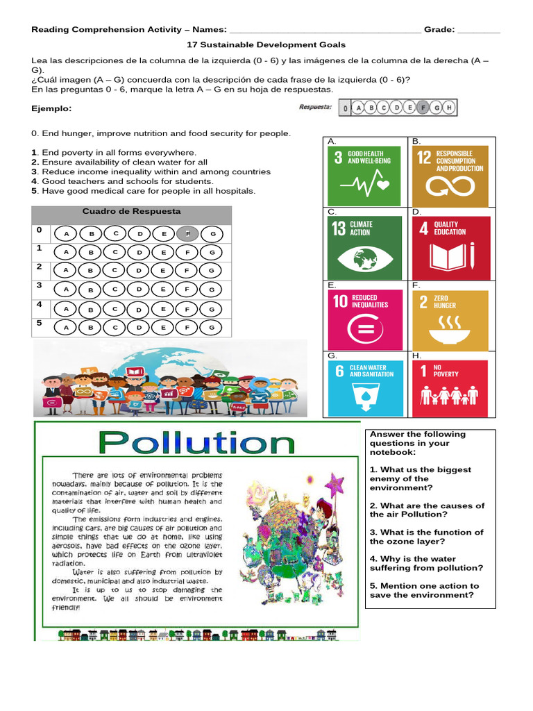 Sustainable Development Goals Activity | PDF | Economies | Natural ...