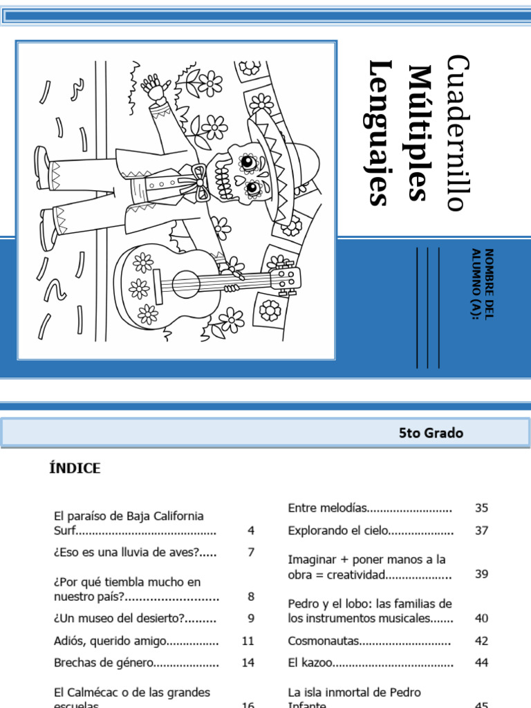 5to Grado Cuadernillo Múltiples Lenguajes | PDF