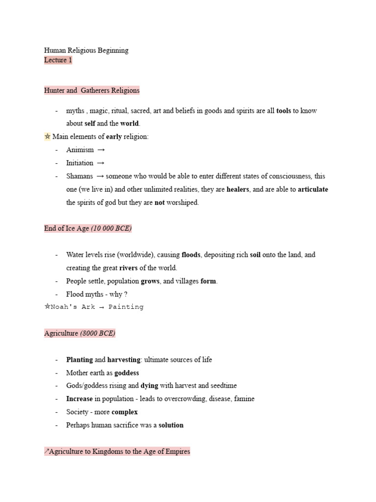 Religions of The World. Class Notes | PDF