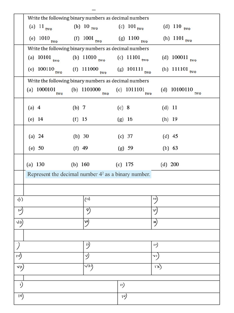 2-Binary Numbers-Tute 2021 | PDF