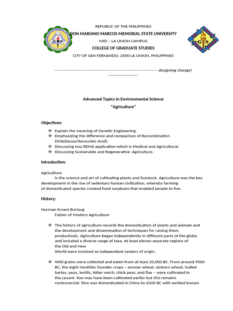 Agriculture Report | PDF