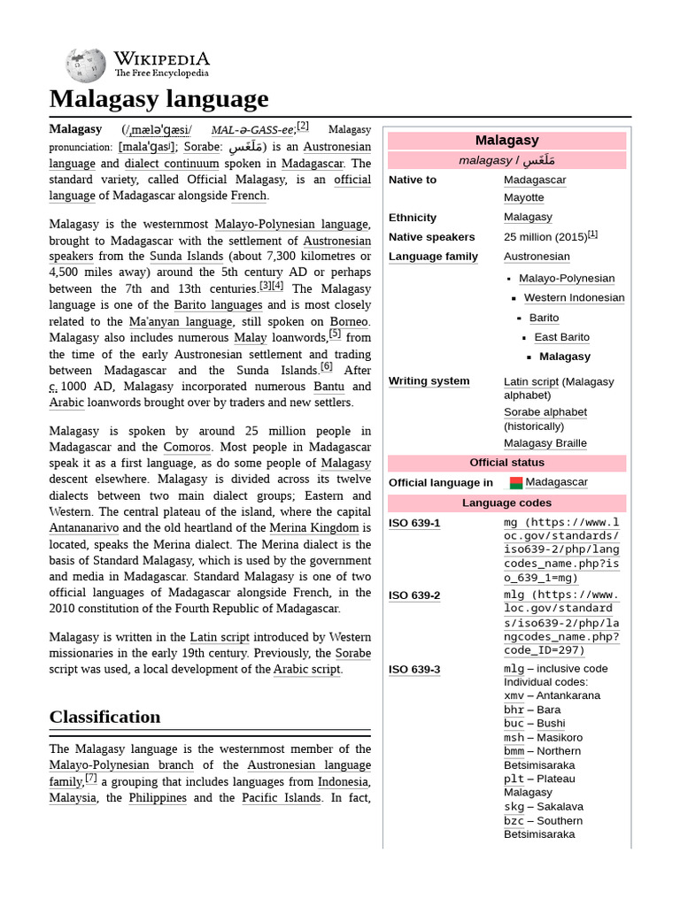 Malagasy Language | PDF | Phonetics | Linguistics