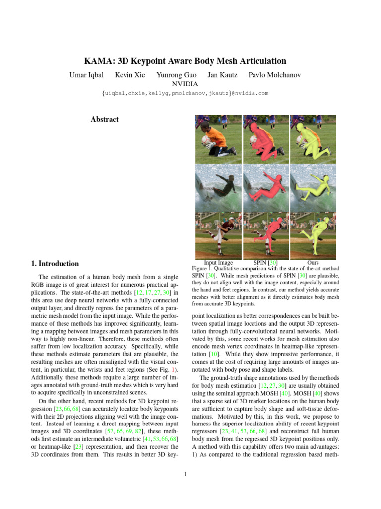 3D Keypoint Aware Body Mesh Articulation | PDF | 3 D Computer Graphics ...