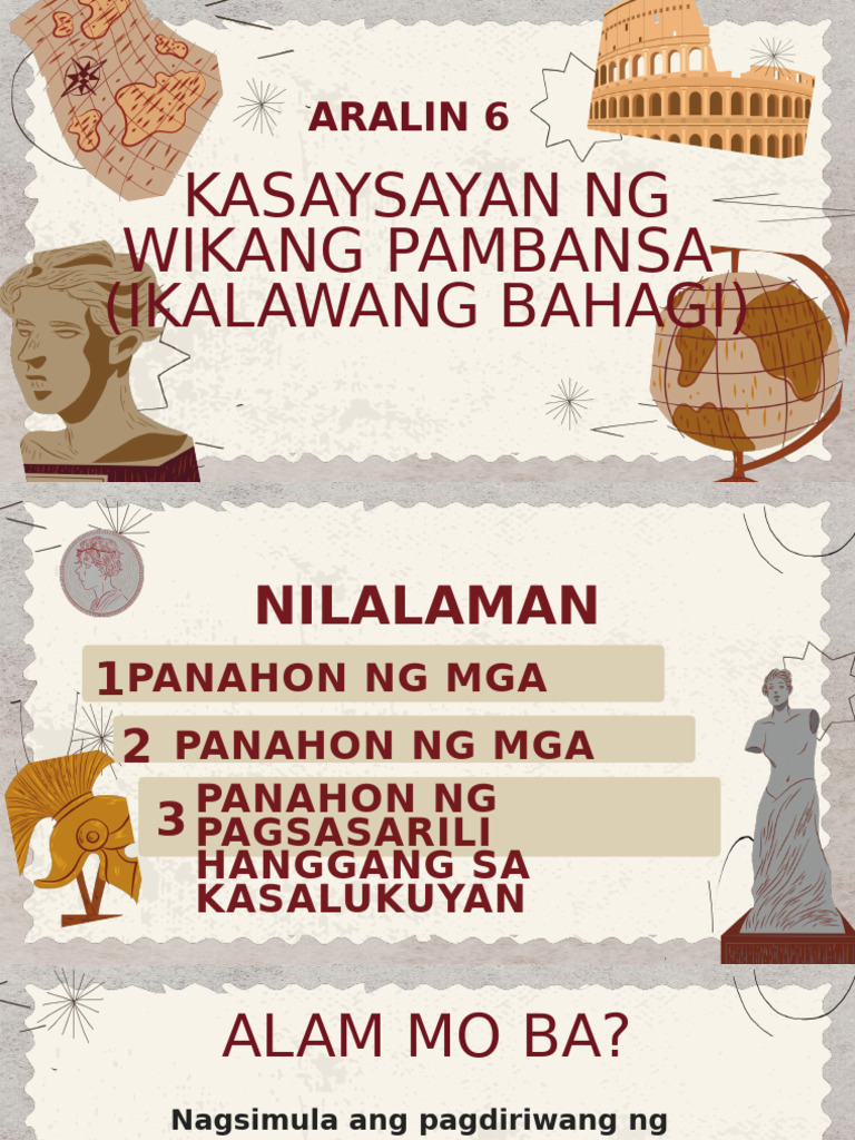 Kasaysayan NG Wikang Pambansa (Ikalawang Bahagi) | PDF | Tagalog ...