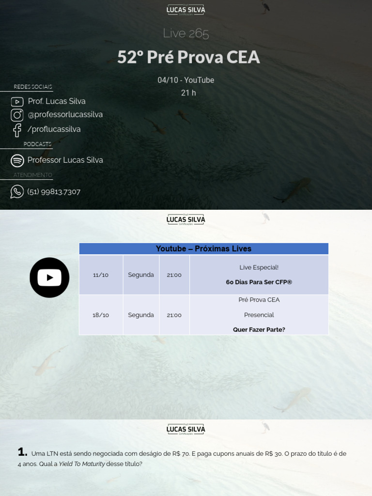 Live 265 - 52º Pre Prova CEA | PDF