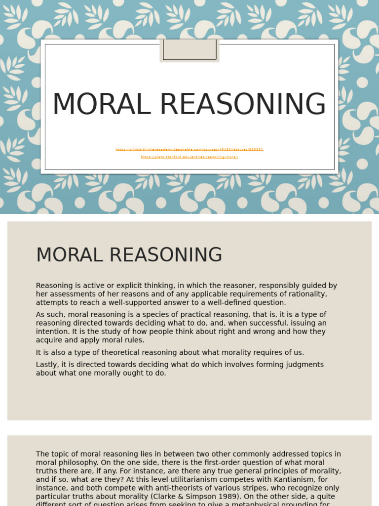 Moral Reasoning | PDF
