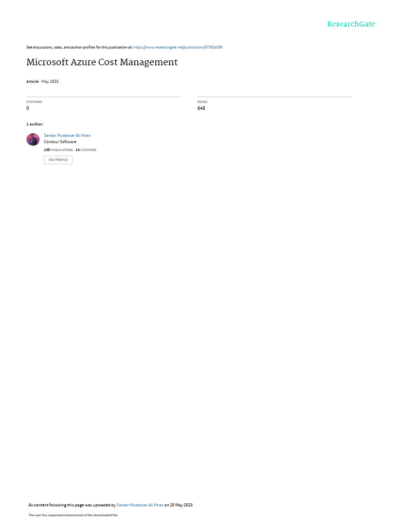 Microsoft Azure Cost Management | PDF | Cloud Computing | Business