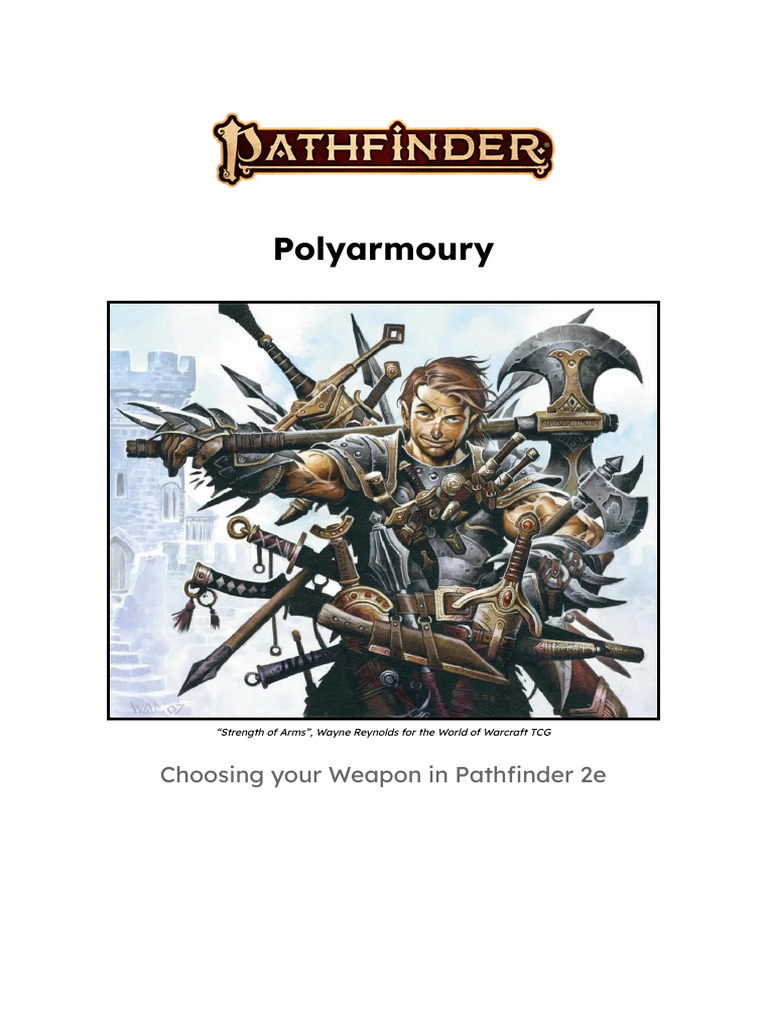 Polyarmoury: Choosing Your Weapon in Pathfinder 2e | PDF