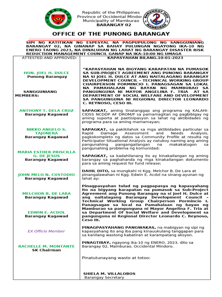 RESO Allowing LCE To SPA | PDF