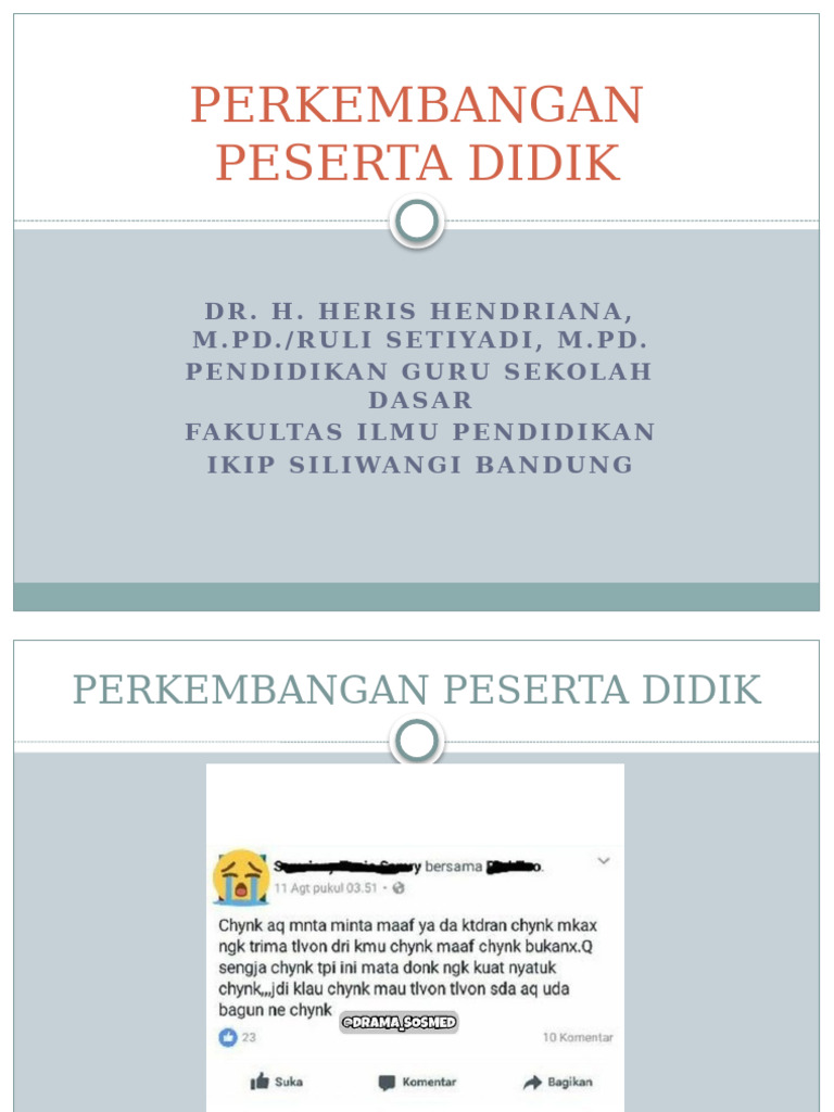 PERKEMBANGAN PESERTA DIDIK Hakikat Dan Pengertian | PDF