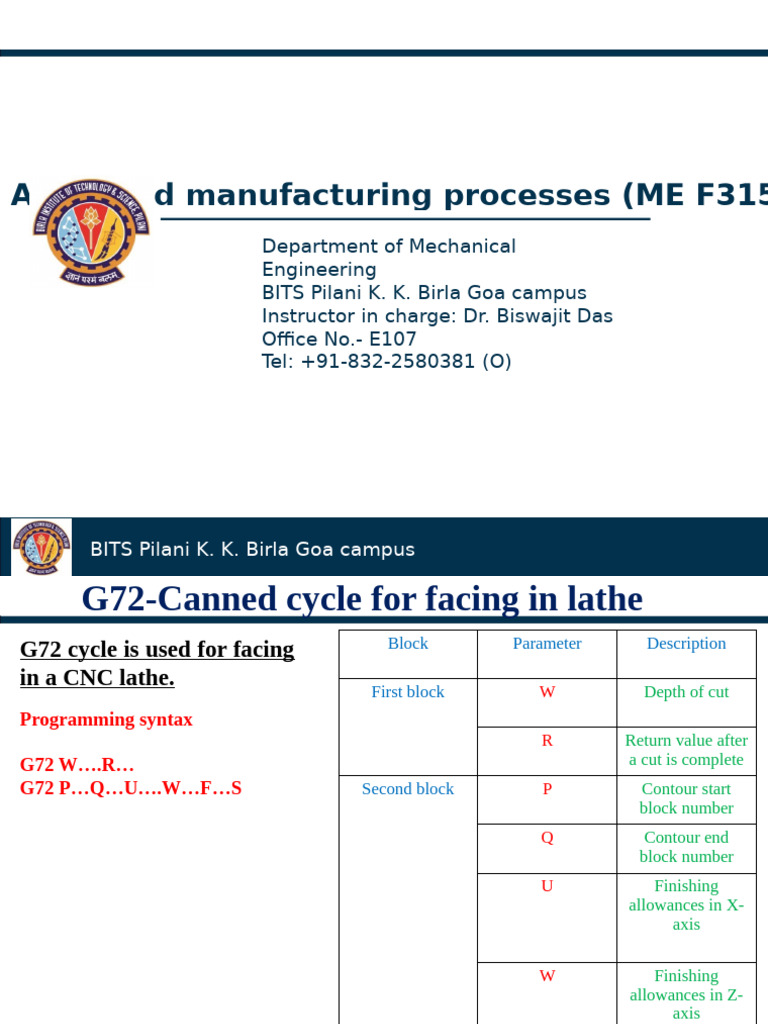 Lecture 5 - Canned Cycle-Facing and Pattern Repeating Cycle | PDF