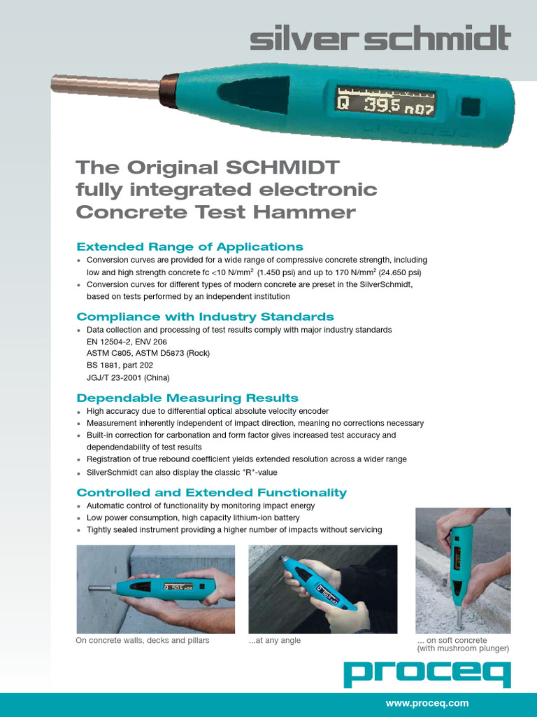 Proceq SilverSchmidt Concrete Test Hammer | PDF