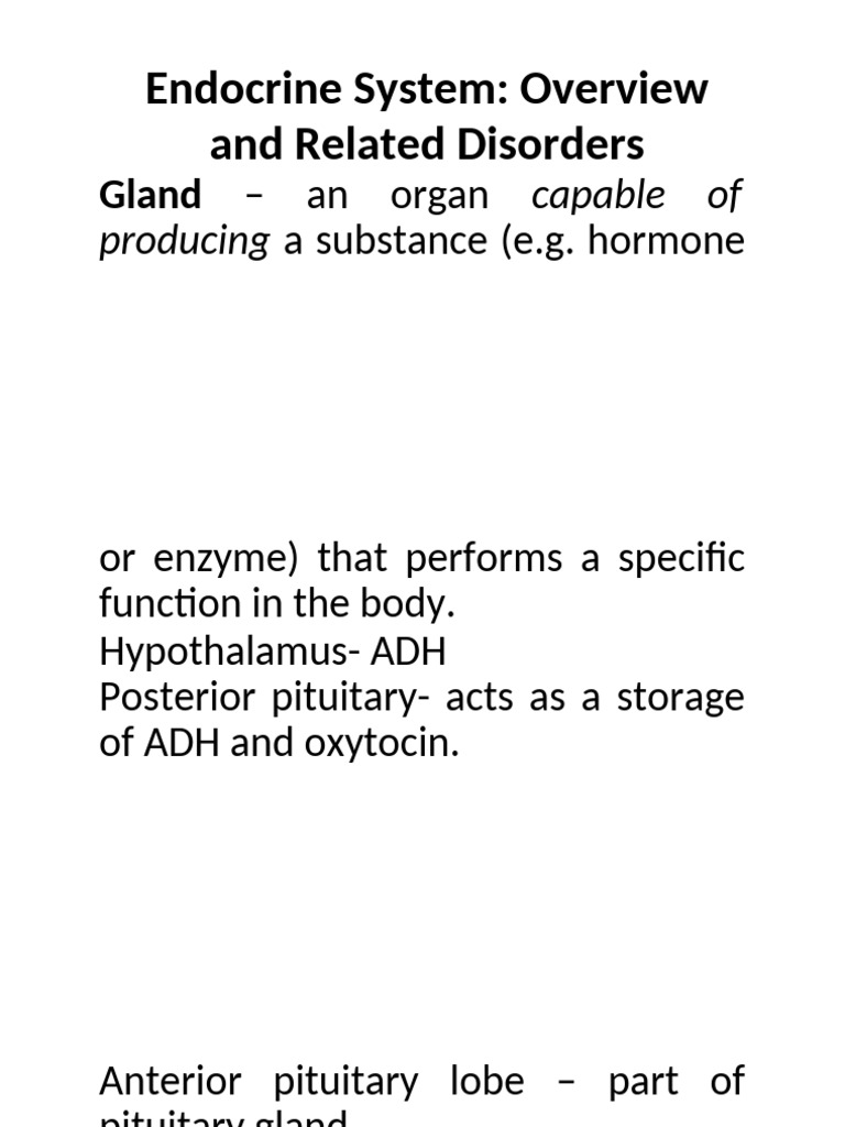 Endocrine System Overview and Related Disorders | PDF