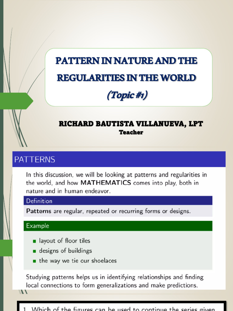 Topic 1 Patterns in Nature | PDF