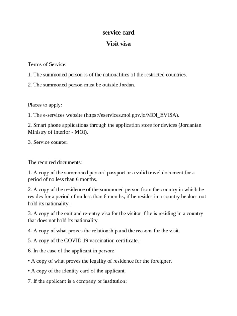 Service card PDF