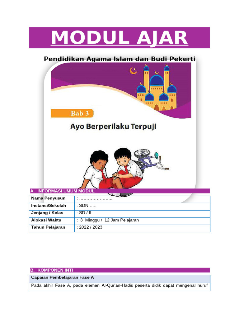 MA Bab 3 Ayo Berperilaku Terpuji | PDF