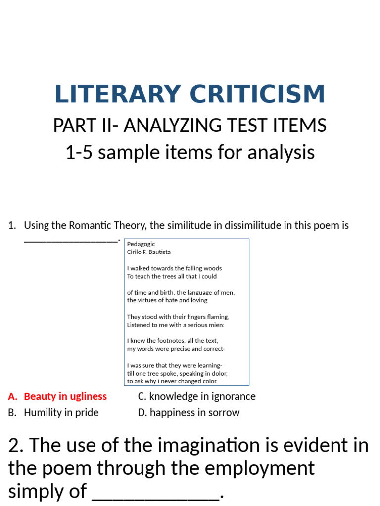 Literary Criticism: Theory and Analysis | PDF | Id