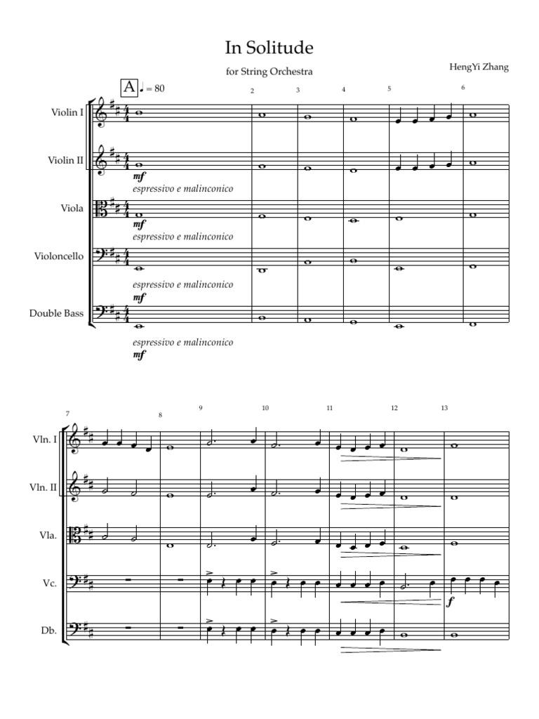 In Solitude - Full Score | PDF