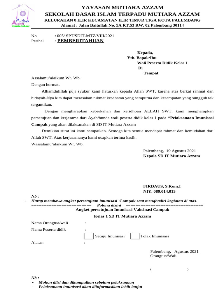 SURAT Pemberitahuan | PDF