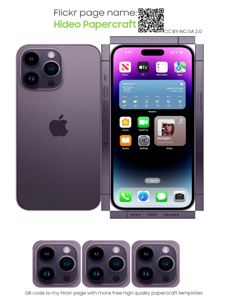 iPhone 14 Pro Max Deep Purple(Papercraft) | PDF