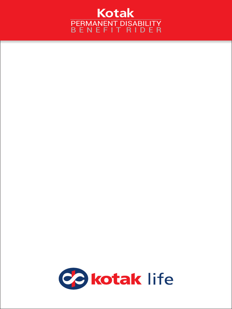 Kotak Permanent Disability Benefit Rider Brochure Feb 2022 | PDF