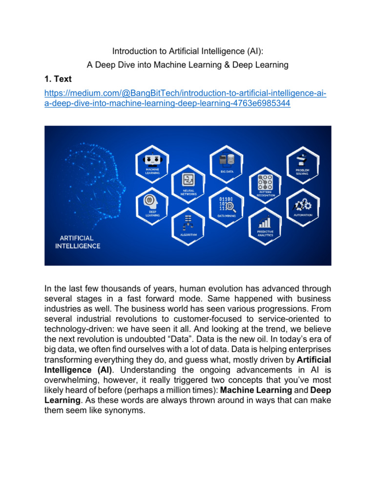 Topic 1 Introduction To Artificial Intelligence | PDF