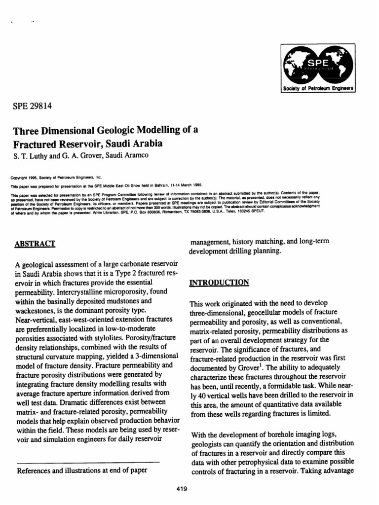 3D Geological Modeling of Fracture Reservoir | PDF