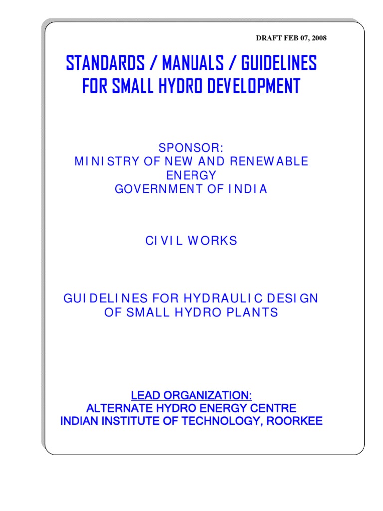 Hydraulic Design Guidelines for Small Hydro | PDF | River ...