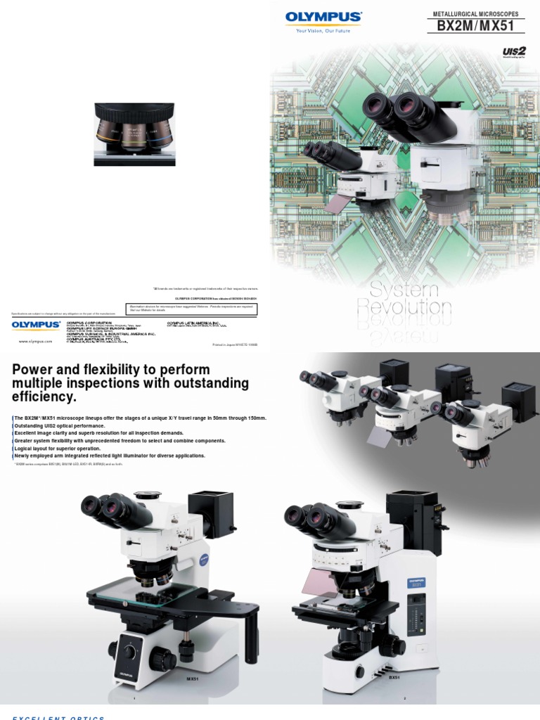 BX2M/MX51: Metallurgical Microscopes | PDF | Lens (Optics) | Optics