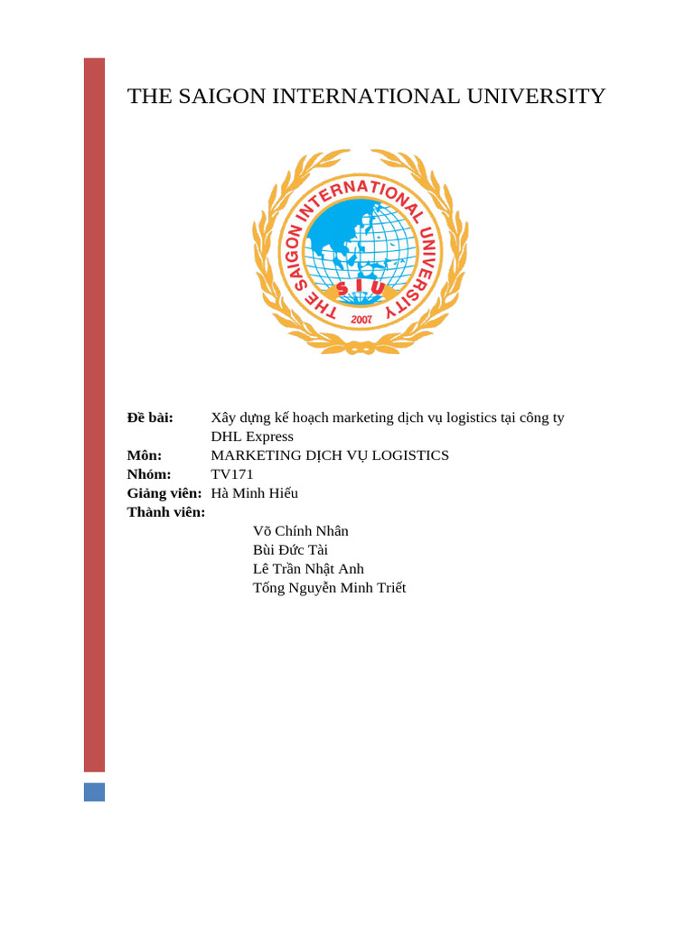 The Saigon International University: Đề bài: Môn: Nhóm: Giảng viên ...