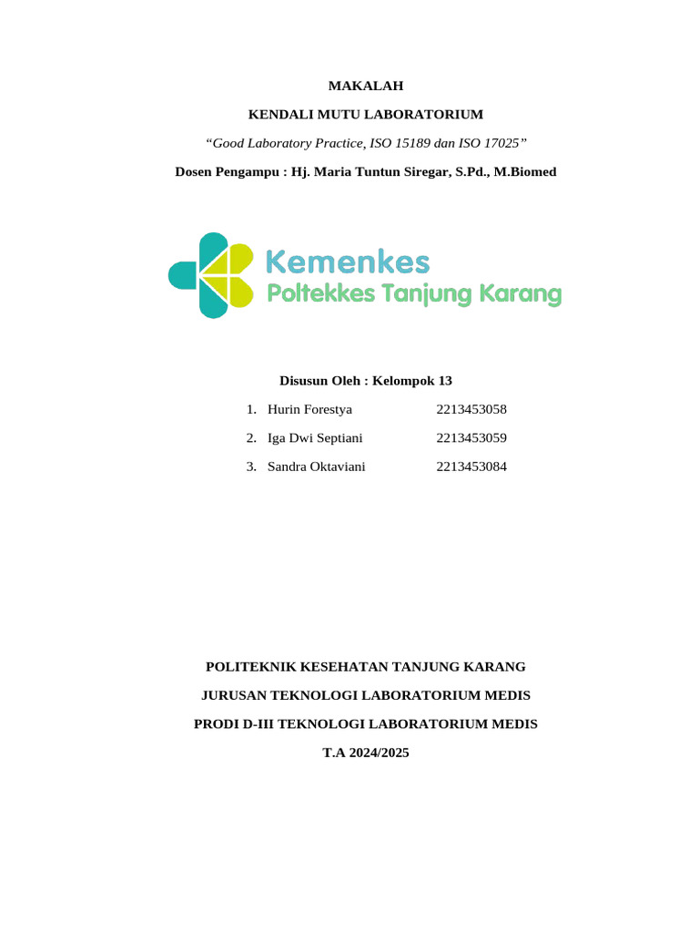 Makalah Kendali Mutu Kel 13 | PDF