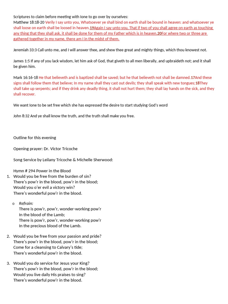 IONE Scriptures Interceeding On Her Behalf | PDF | Armor Of God ...