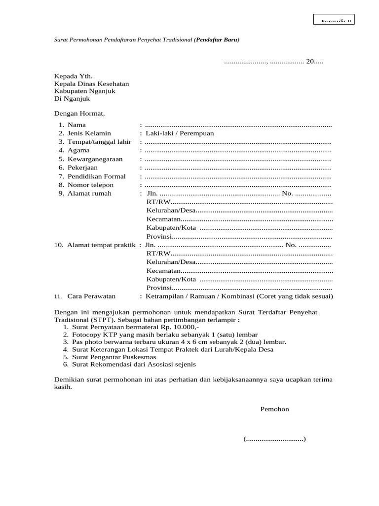 (New) Revisi FORM Persyaratan STPT 2023 | PDF