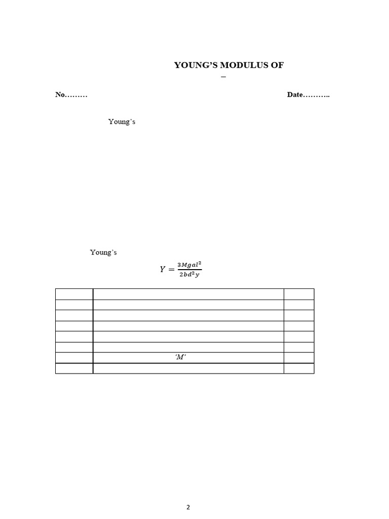 Youngs Modulus - Uniform Bending | PDF